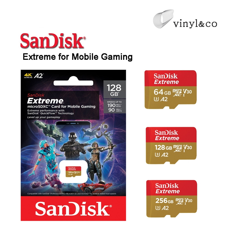 SanDisk Extreme microSD Card for Mobile Gaming, Read Performance 190MB/s V30 UHS-I, 64GB/128GB ...