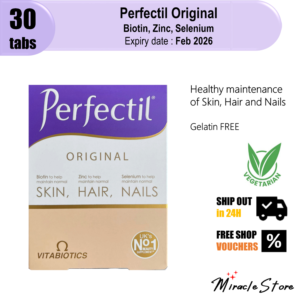 Vitabiotics Perfectil 30tabs Biotin Zinc Selenium Skin Hair Nail ...