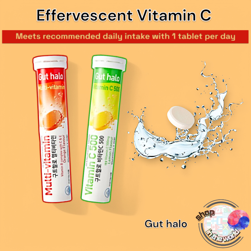 Gut-Halo Effervescent Vitamin C 500 Orange Flavor Lemon Flavor 20 ...
