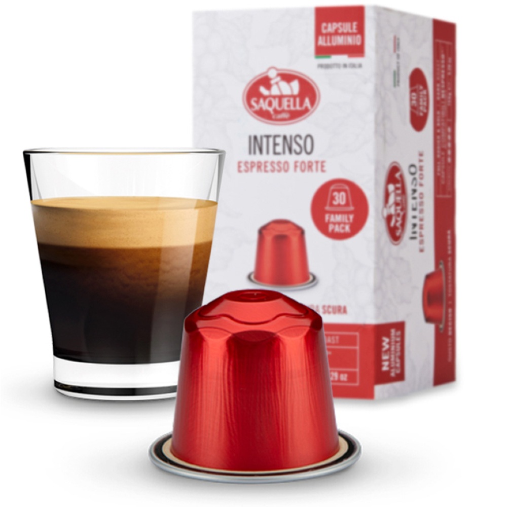 Saquella Nespresso Intenso Espresso Forte Capsule Coffee 5g 30 Family ...