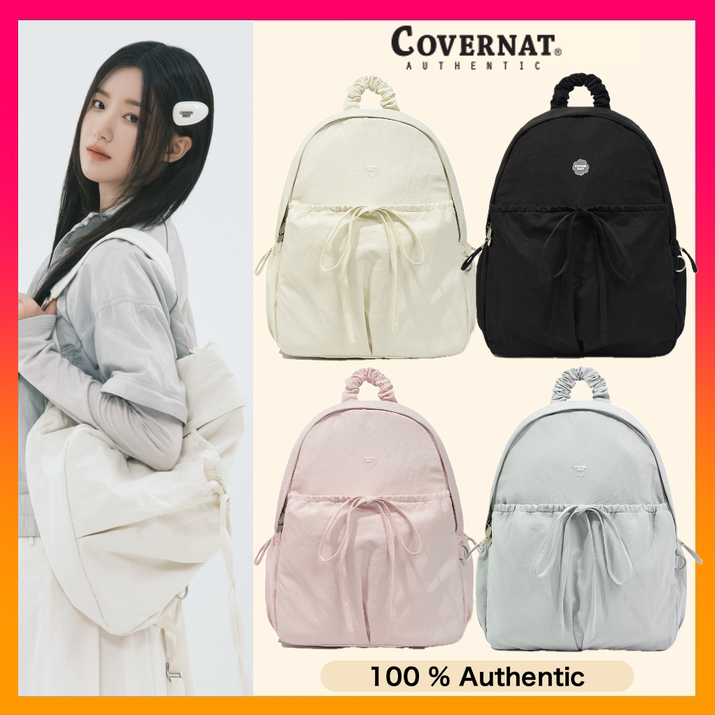 [(G)I-DLE - SHUHUA's Pick] COVERNAT Clover Heart Shirring Nylon Backpack - 5 Colors (2025 NEW ...