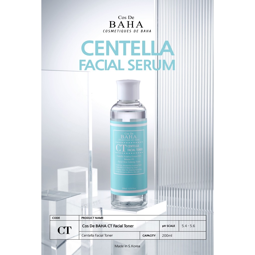 Cos De BAHA- Centella Asiatica Recovery Toner for Face - Age Spot, Skin Tone, Firming, Soothing ...