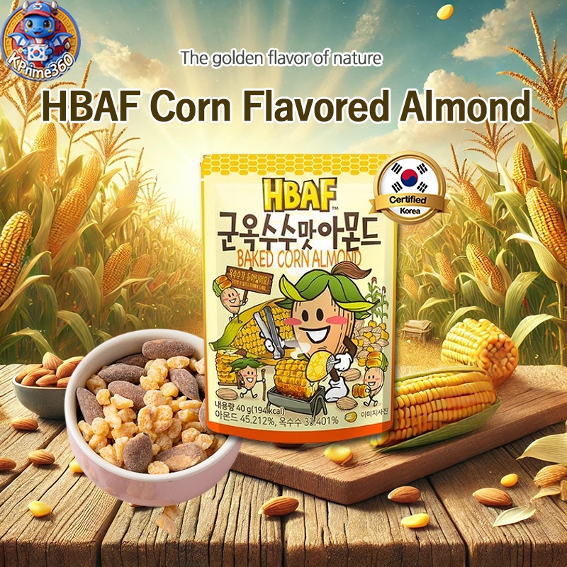 HBAF Baked Corn Almond 40g - Crunchy Snack with Sweet Corn Flavor | Premium Korean Almonds ...
