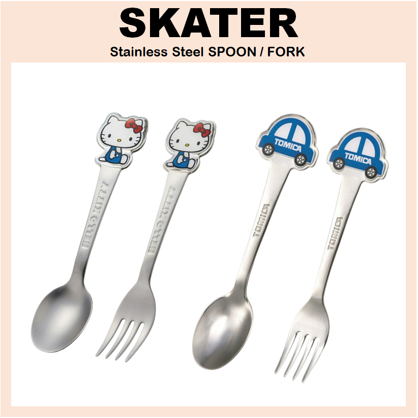 [SKATER] Stainless steel Spoon, fork die-cut spoon fork (Kitty, Tomica ...