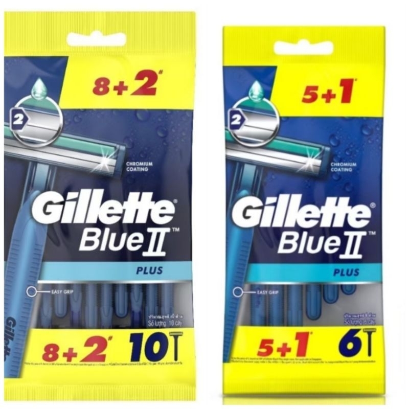 (New & Sealed) Gillette Blue II Plus 6s & 10s | Shopee Malaysia