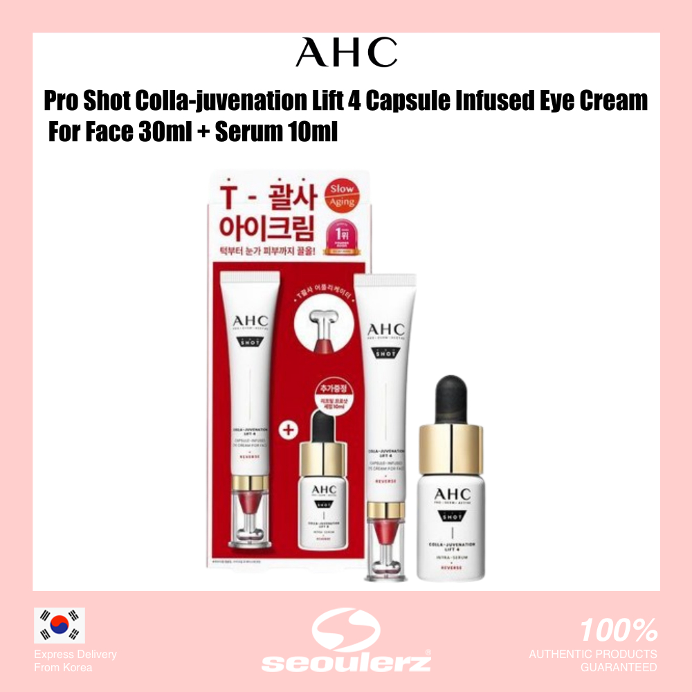 [AHC] Pro Shot Colla-juvenation Lift 4 Capsule Infused Eye Cream For Face 30ml + Serum 10ml ...