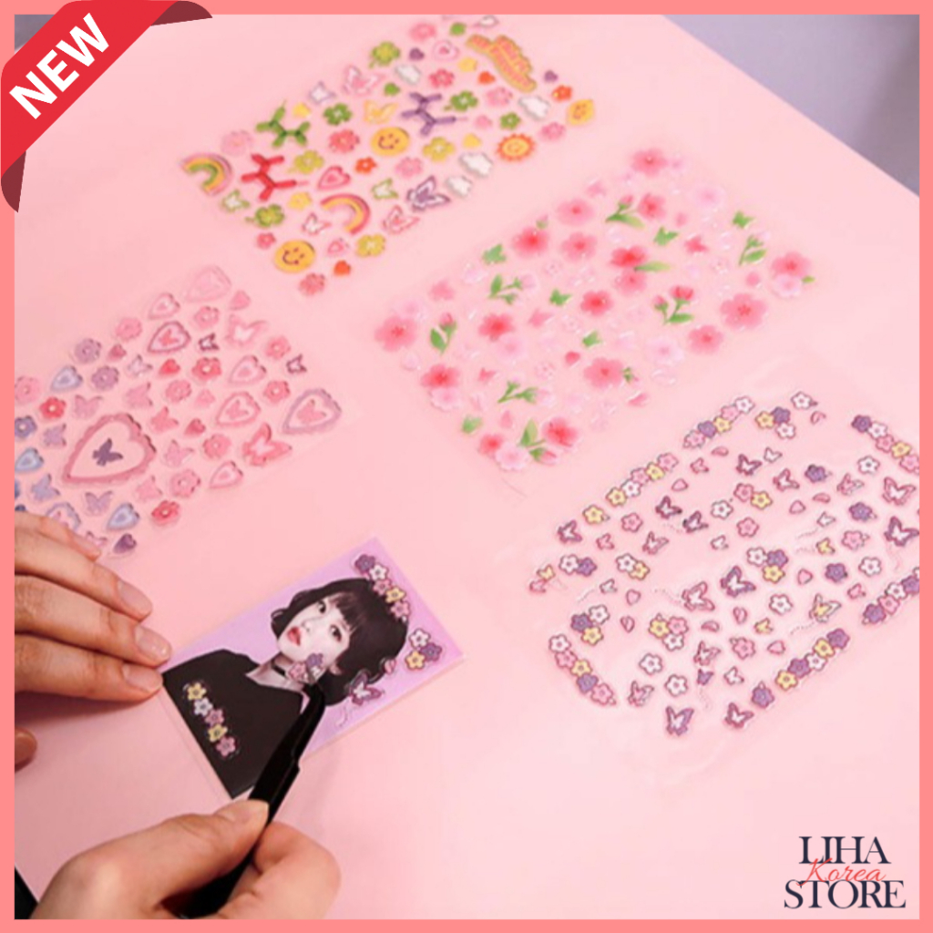 Korea Daiso Spring Series Sticker Cherry Blossom Epoxy Sticker | Shopee ...