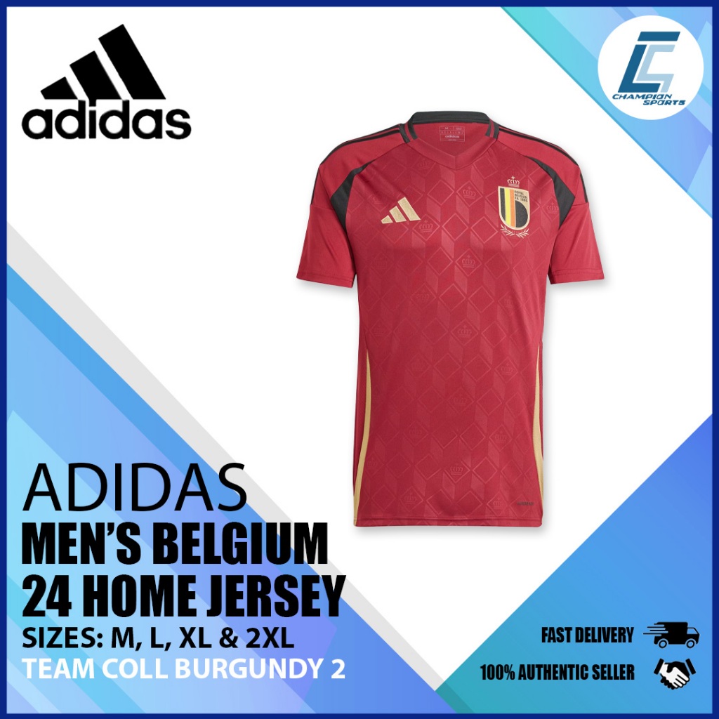 Adidas Men's Belgium 24 Home Jersey (IQ0769) (B1/RO) | Shopee Malaysia