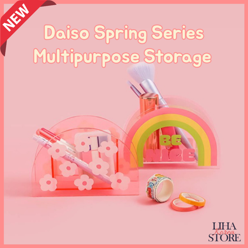 Korea Daiso Spring Series Cherry Blossoms Storage Box Multipurpose ...