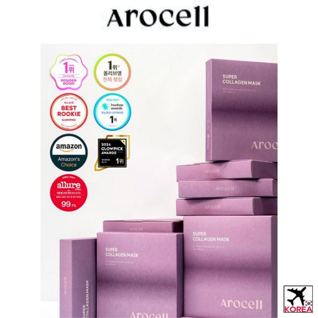 [AROCELL]Super Collagen Mask EX 42g*4ea /OliveYoung Collagen Infused ...