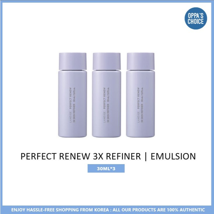 LANEIGE PERFECT RENEW 3X SKIN REFINER | EMULSION (30ML X 3EA) | Shopee ...