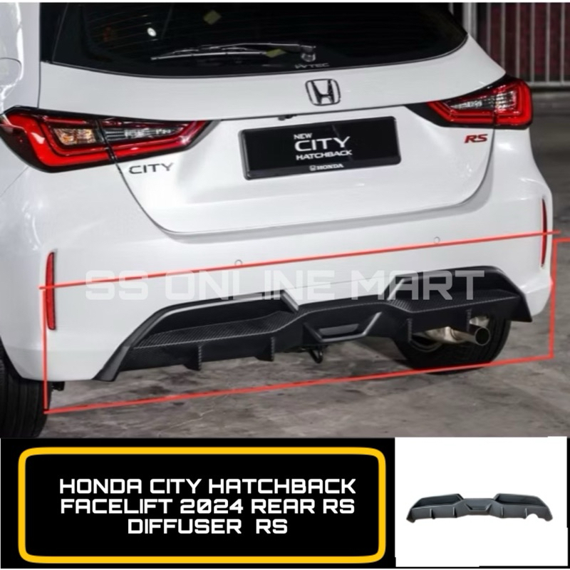 HONDA CITY HATCHBACK FACELIFT 2024 REAR RS DIFFUSER REAR BUMPER RS ...