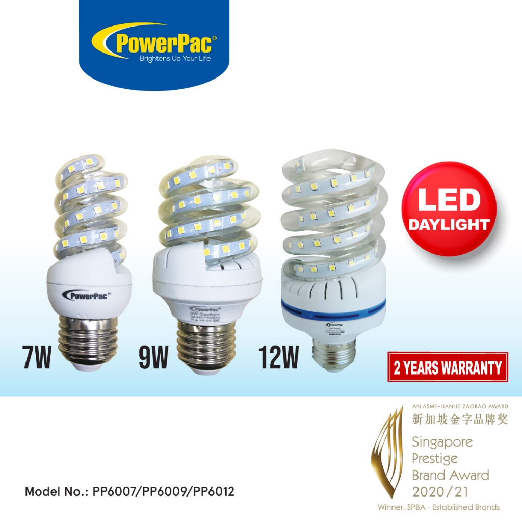 PowerPac LED Bulb 7W/12W E27 - Vertex Daylight (PP6007/PP6012) | Shopee ...