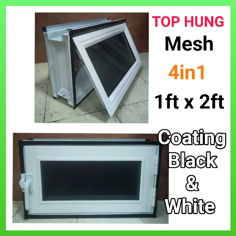(Mesh)1ftx2ft Top Hung 4in1 Frame Toilet Coating White/Black | Shopee ...