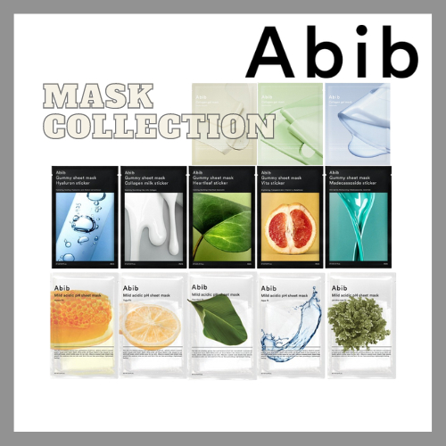 Abib Face Mask Collection (Gummy Sheet Mask Sticker/Collagen Gel Jelly Mask/Mild Acid pH Sheet ...