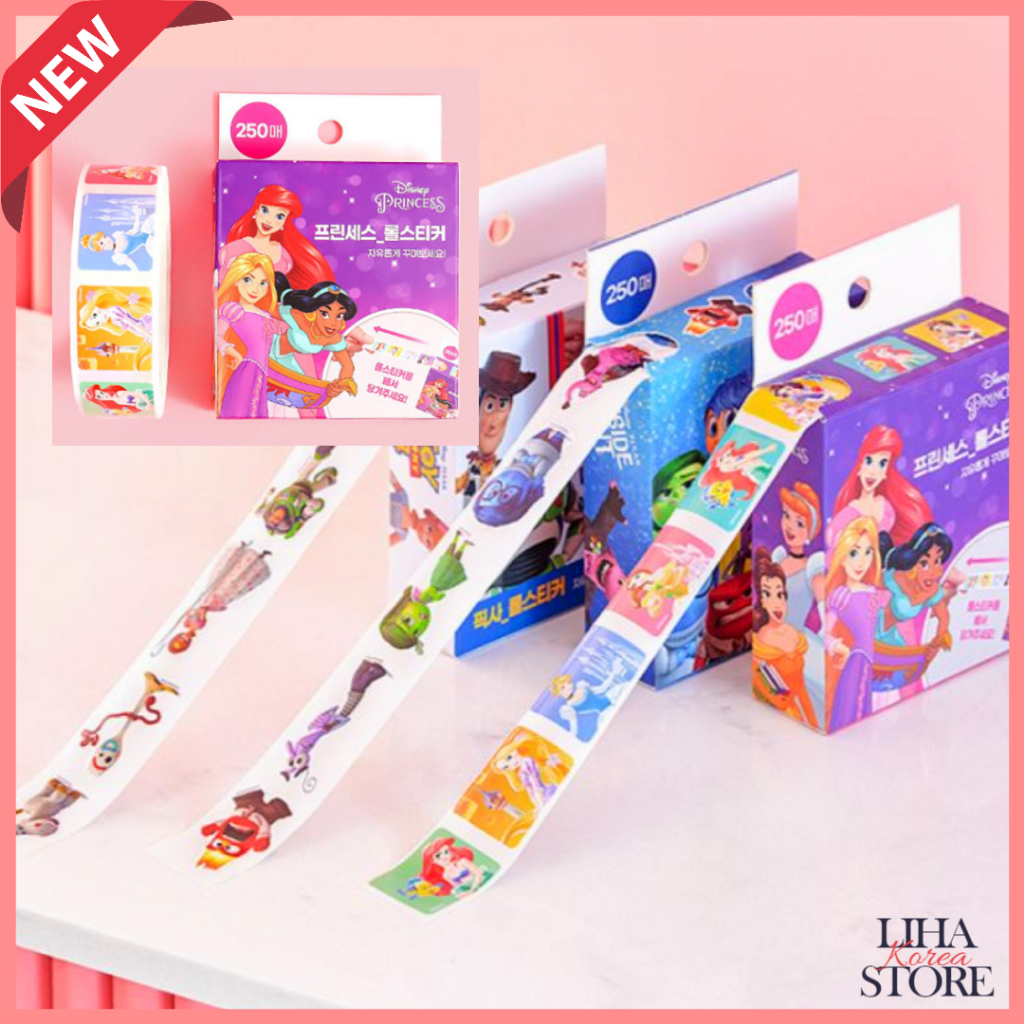 Korea Disney Princess Sticker Pixar Roll Sticker Toy Story Sticker ...