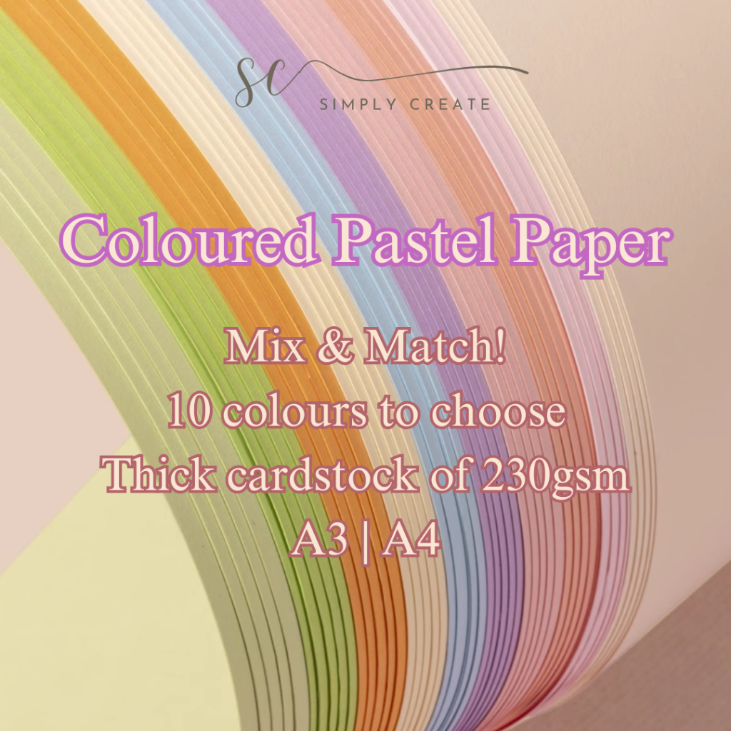 Coloured Paper Pastel Mix & Match Thick 230GSM Art Craft Backdrop ...