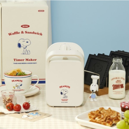 [Peanuts] SNOOPY Retro Timer Sandwich & Waffle Maker / Toaster | Shopee ...