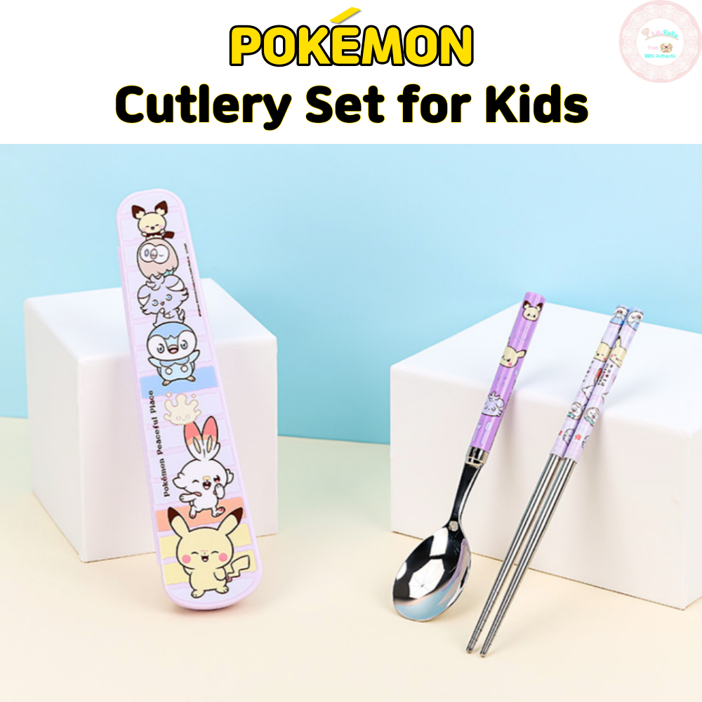 Pokémon Light Spoon Chopsticks and Case Cutlery Set Made in Korea ...