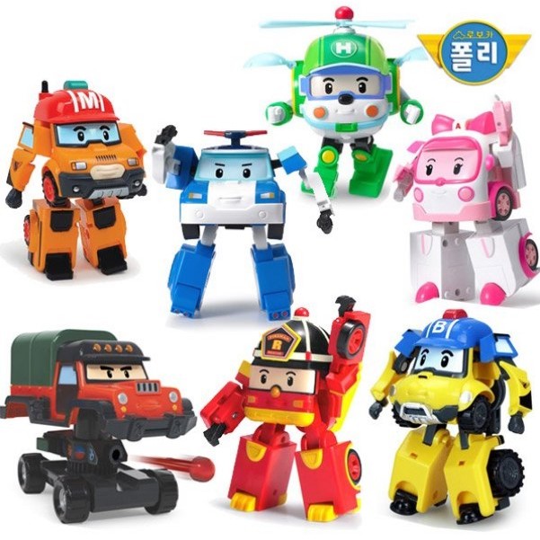 Korea Robocar Poli 4-Inch Robot Toy Set, Desert Rescue Team - Droney ...