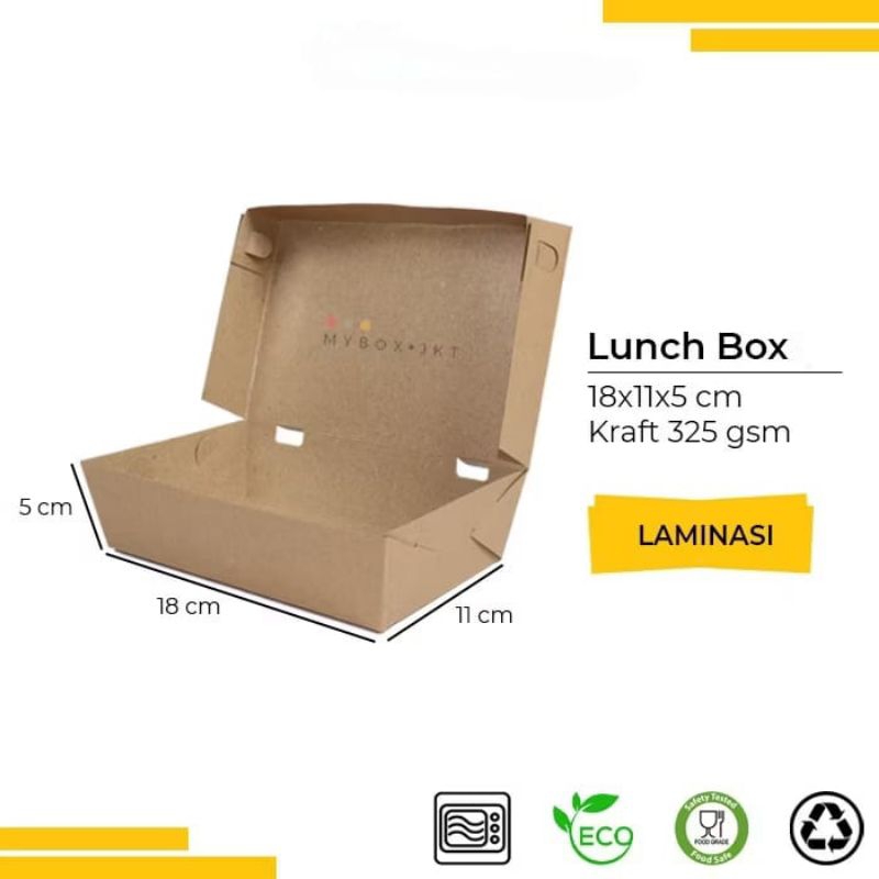 100 PCS - LUNCH BOX PAPER KRAFT UK L/LAMINATED CHOCOLATE DUS/TIKE AWAY ...