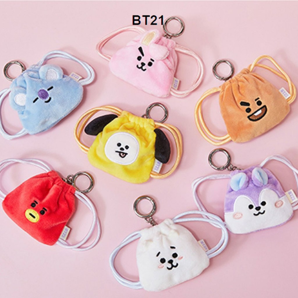 [BT21] LineFriends Big & Tiny String Backpack Keyring_From Korea ...