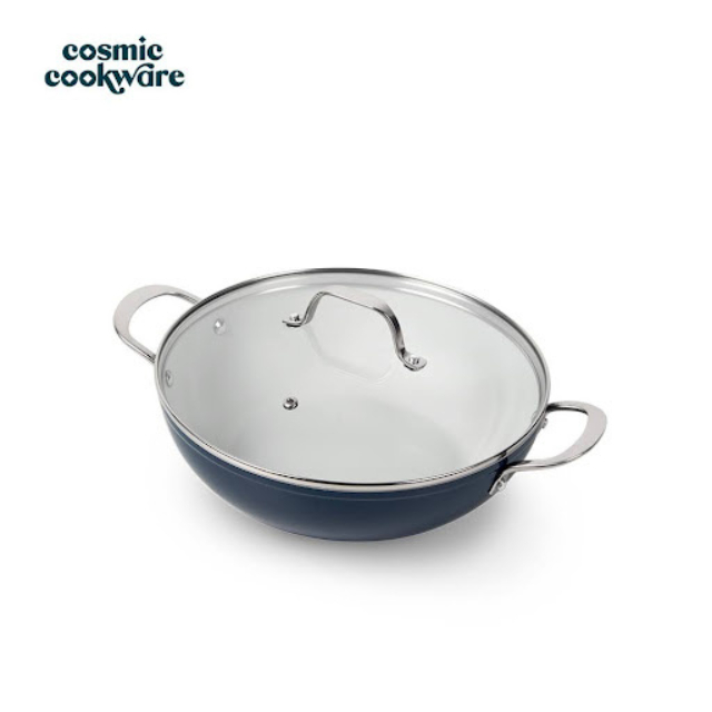 28cm Cosmo Wok (4.2L) - Cosmic Cookware Non-toxic, Swiss Made Non-stick Ceramic Coating, FDA ...