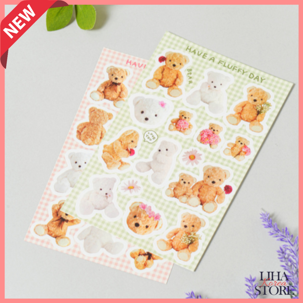 Korea Bear Sticker 4pieces Cute bear | Shopee Malaysia