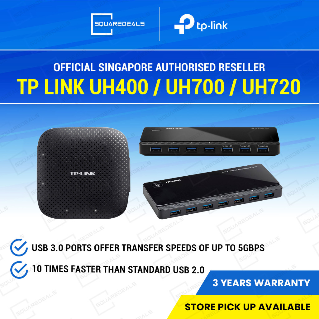 TP Link UH400 / UH700 / UH720 USB 3.0 7 Port Hub with Transfer Speeds ...