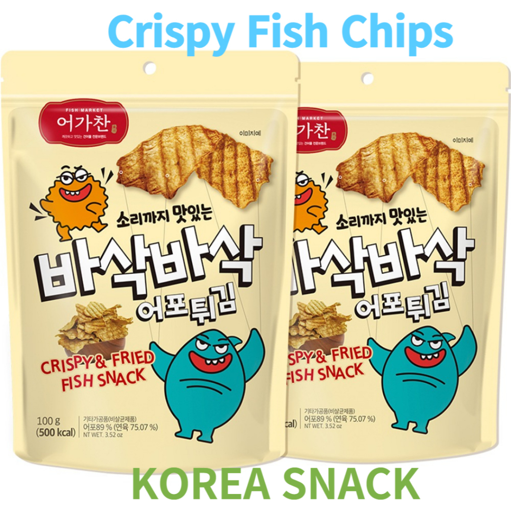 Crunchy Seaweed Snack Delight: Gwangcheon Gim Fried Fish Chips, 100g (1 ...
