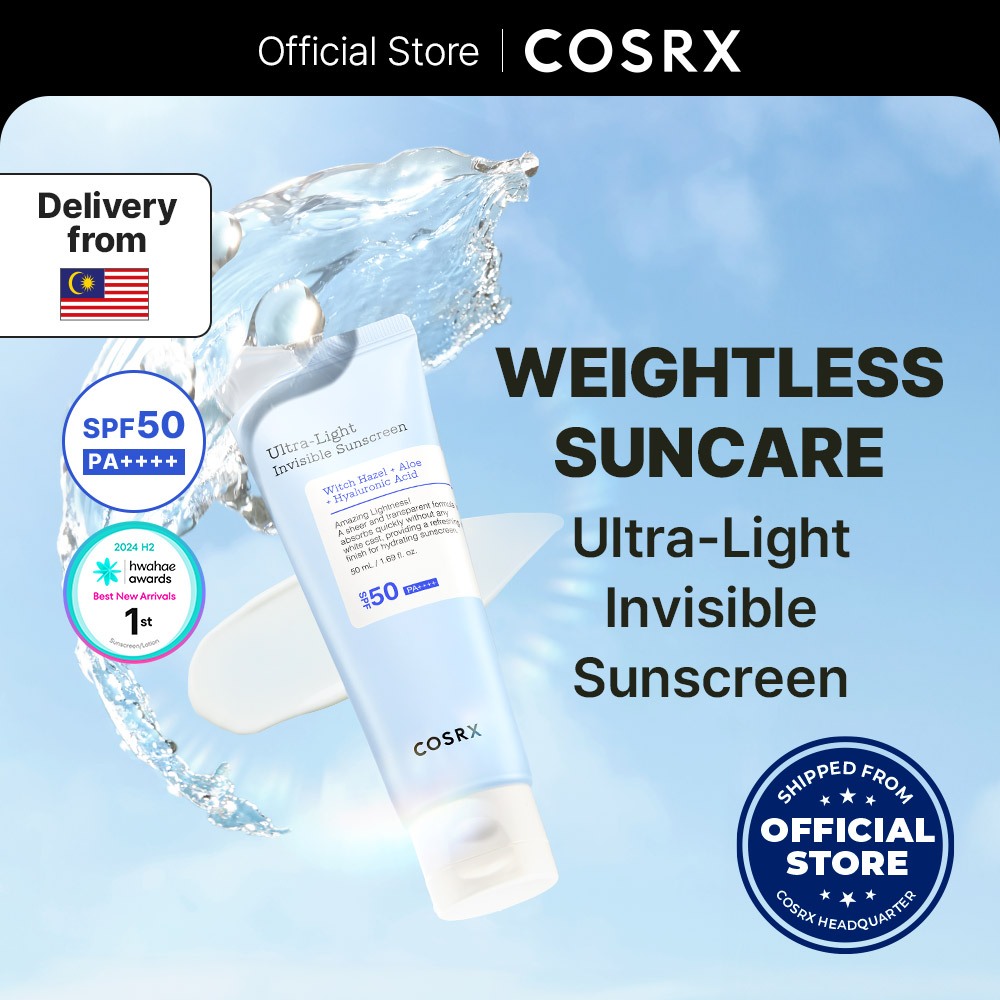 [COSRX OFFICIAL] Ultra Light Invisible Sunscreen SPF 50 PA ++++, Super ...