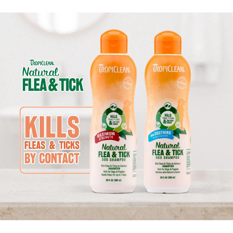 TropiClean Natural Flea & Tick Plus Shampoo for Dogs (2 sizes) | Shopee ...