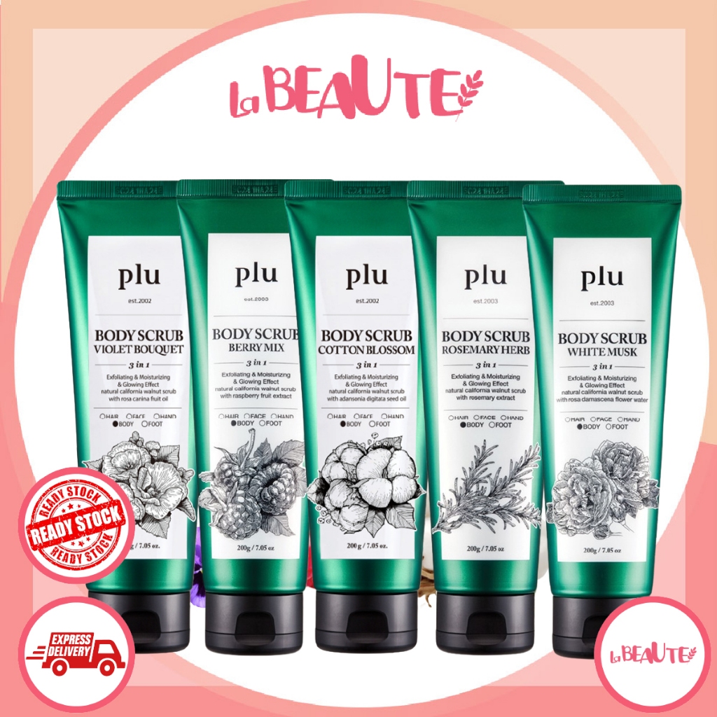 [Plu] Original Body Scrub 200g (4 Types, Berry Mix, White Musk ...