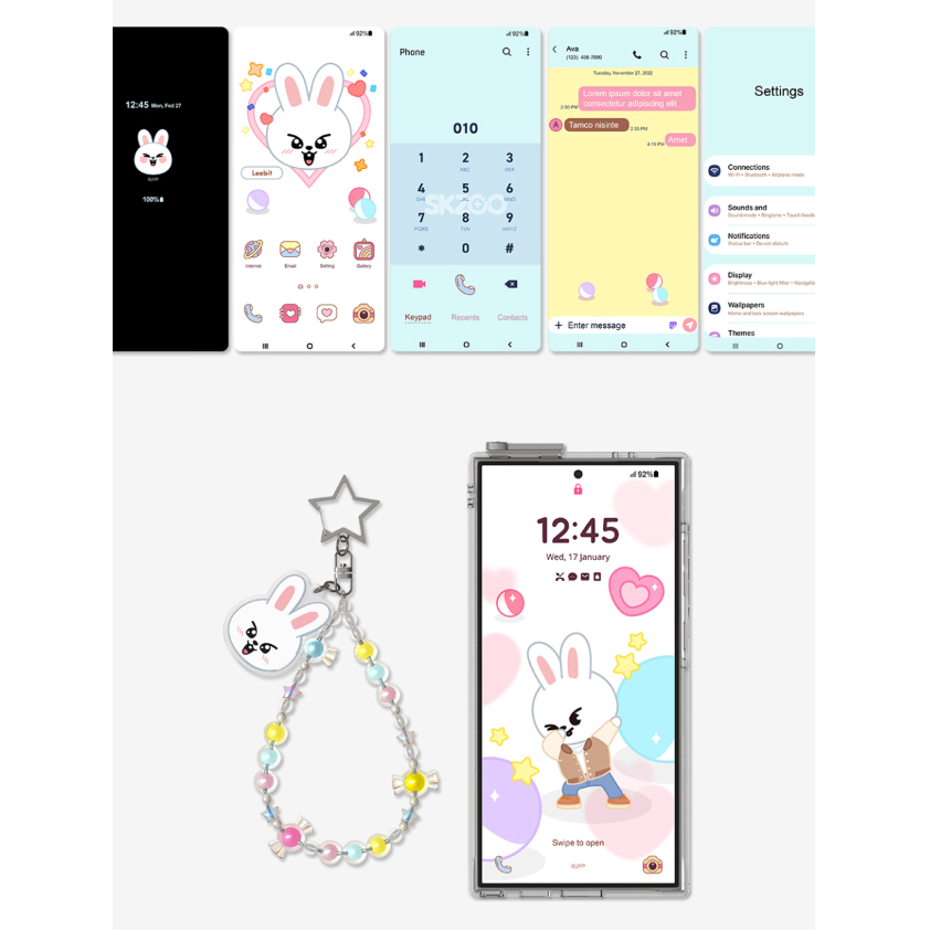 SKZOO NFC Theme beads Strap for galaxy S24 S23 S22 Flip 5 4 / Stray ...