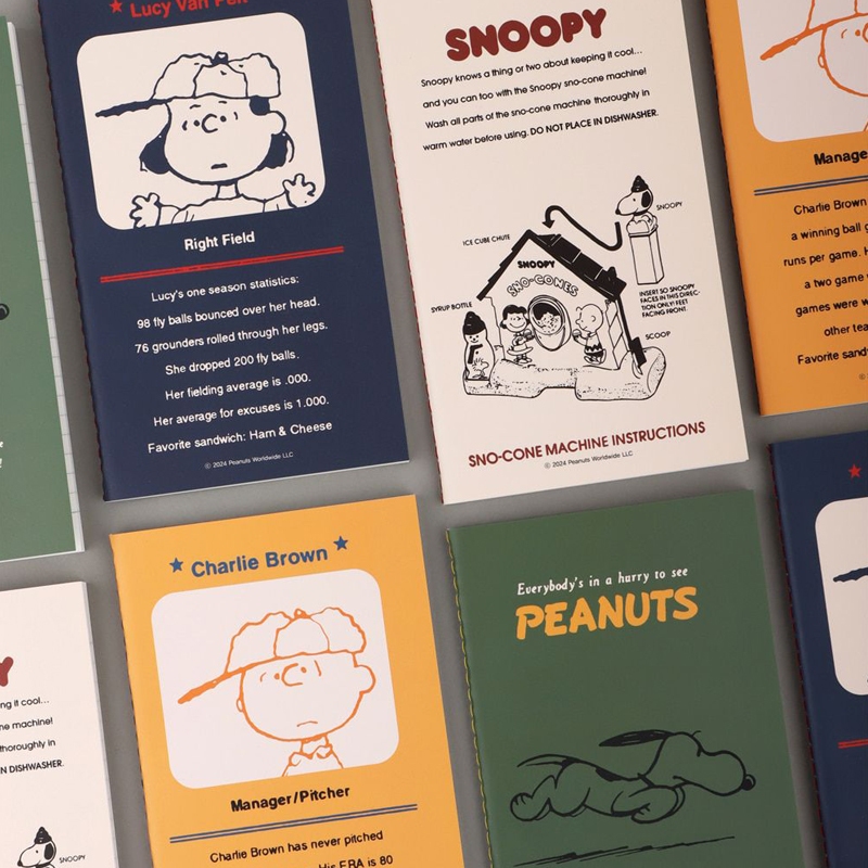 Peanuts Snoopy Pocket Stitch Lined Notebook Notepad Cute Korean ...