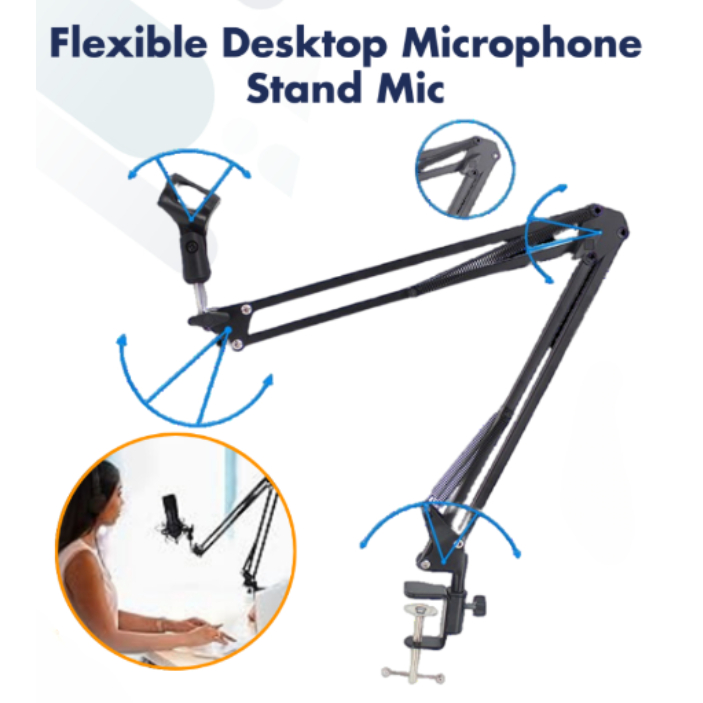 Flexible Desktop Microphone | Adjustable Arm Mic Stand | Shopee Malaysia