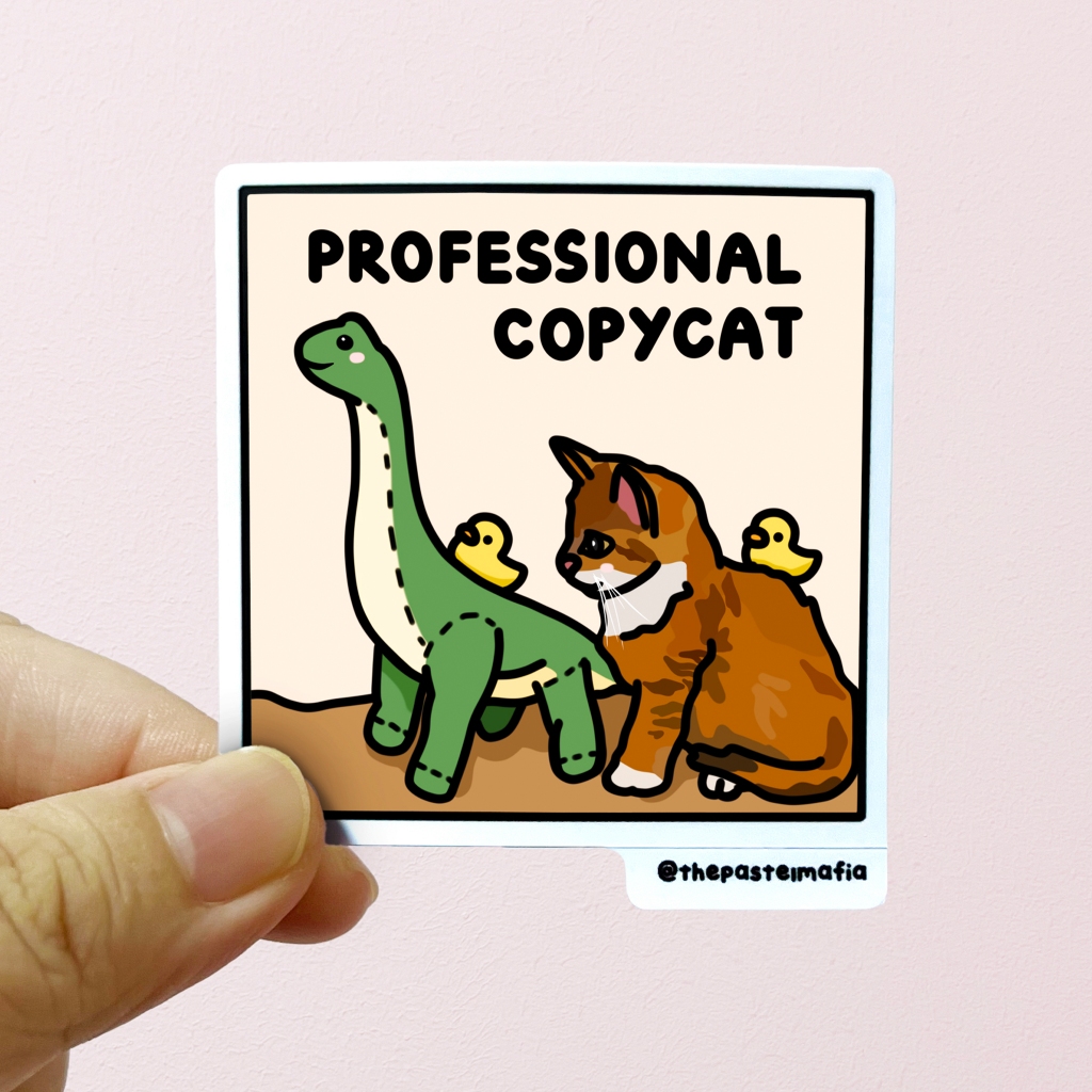 (SG) "professional copycat" cat meme waterproof vinyl sticker | Shopee ...