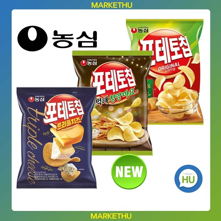 Potato Chips 50g, 3 Types, Dried Pollock Cheongyang Mayo, Triple Cheese ...