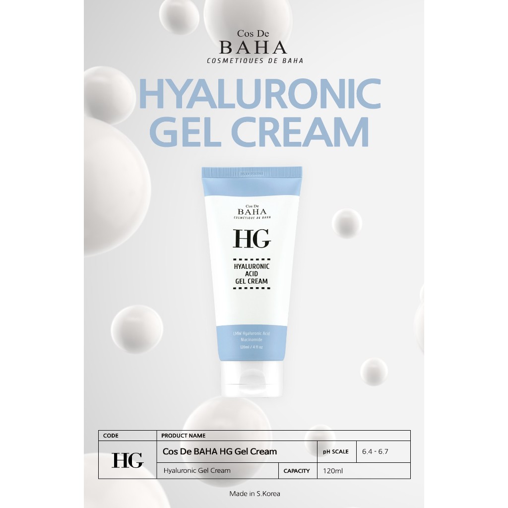 Cos De BAHA - Pure Hyaluronic Acid + Niacinamide Gel Cream 4 Fl Oz ...