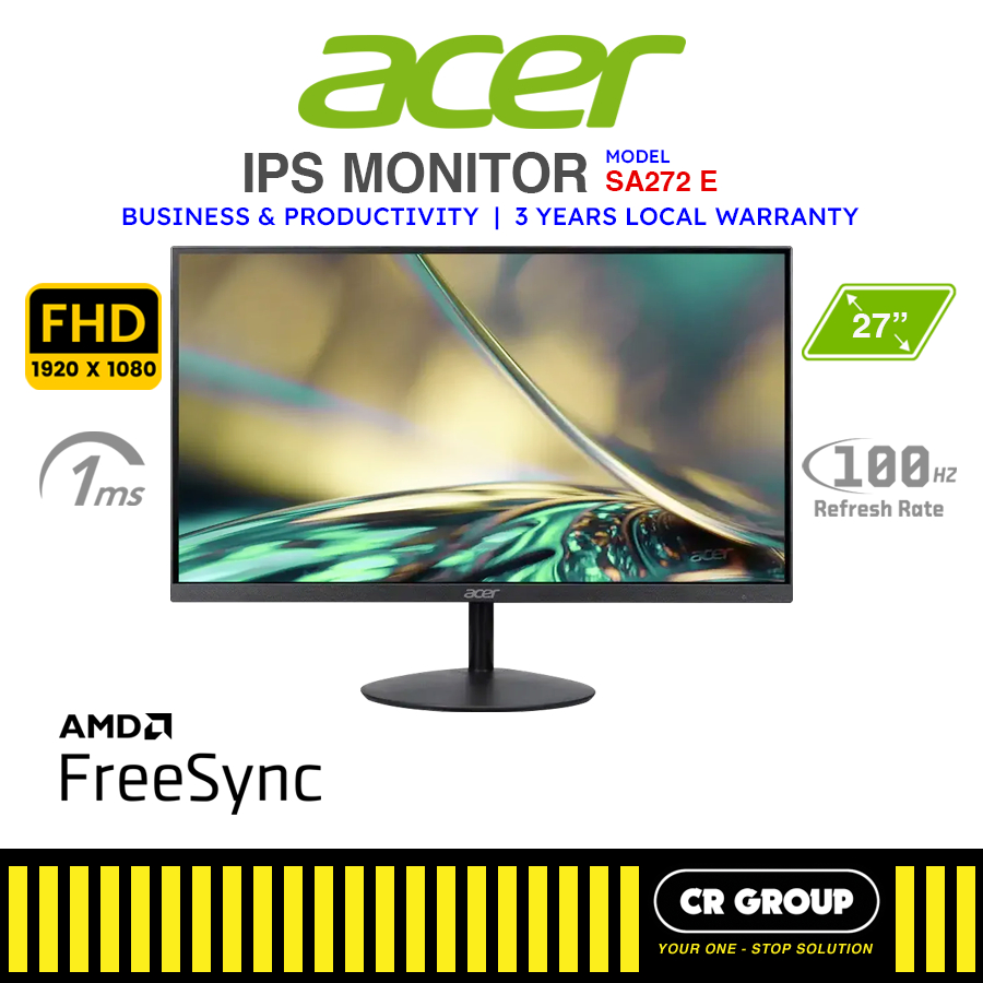 Acer SA272 E - 27" Full HD IPS Ultra Slim Monitor - 100Hz Refresh Rate ...