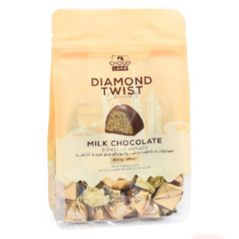 Choco Lake Diamond Twist Milk Chocolate With Kunafa Bonello 450 g ...