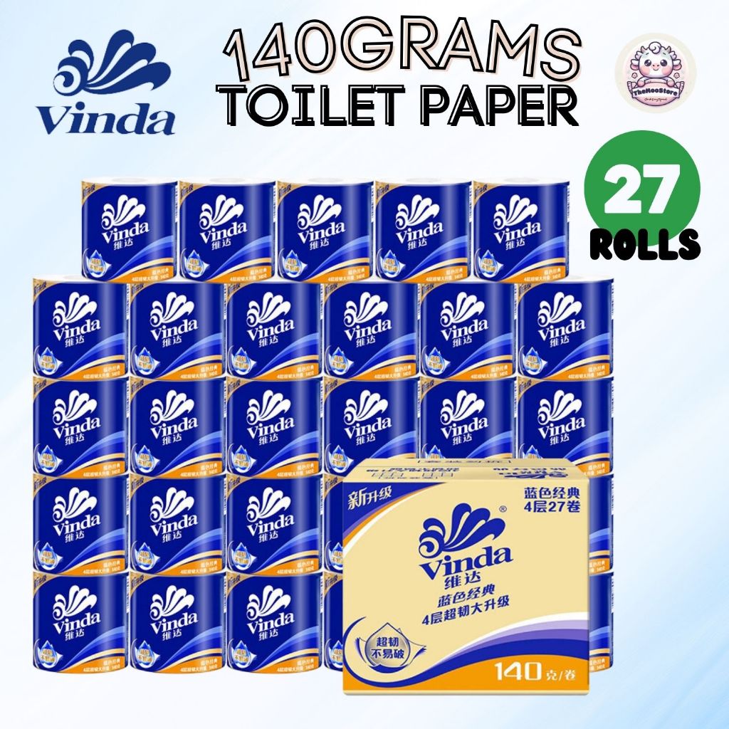 Vinda 4 Ply Thick Toilet Paper 140 Grams Natural Wood Pulp | Shopee Malaysia