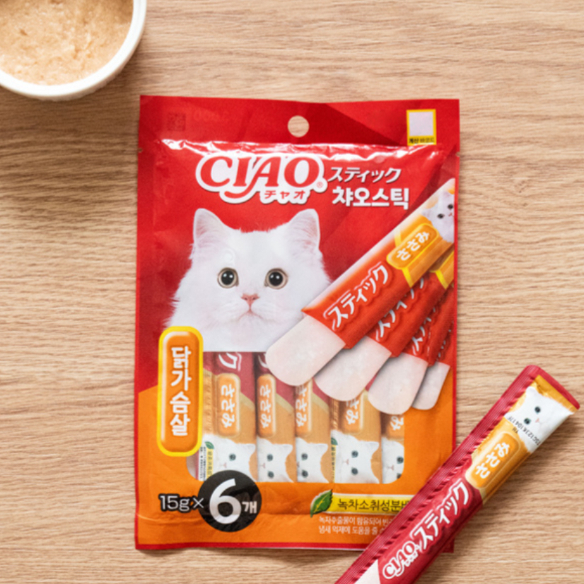 KOREA DAISO INABA CIAO Stick Chicken Breast 15g x 6 | High-Protein Soft ...