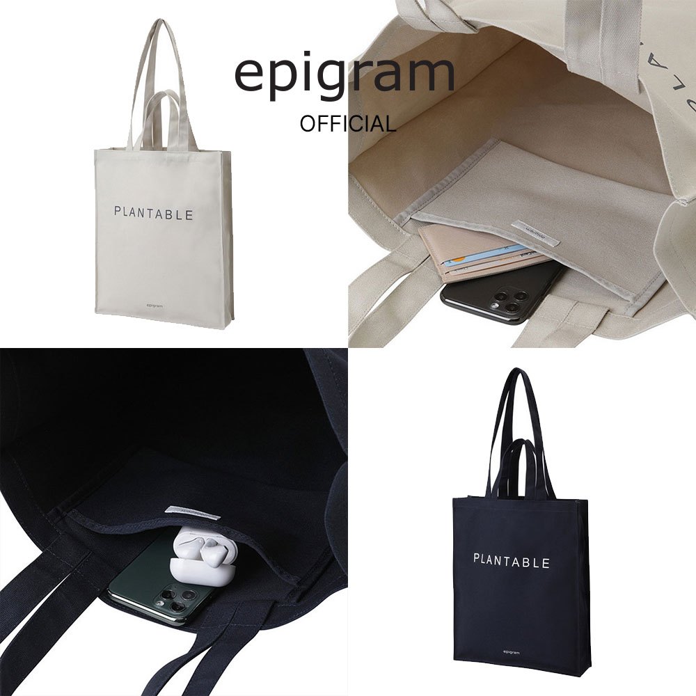 [epigram] PLANTABLE Canvas Logo Tote Bag Unisex Eco Crossbody Bag ...