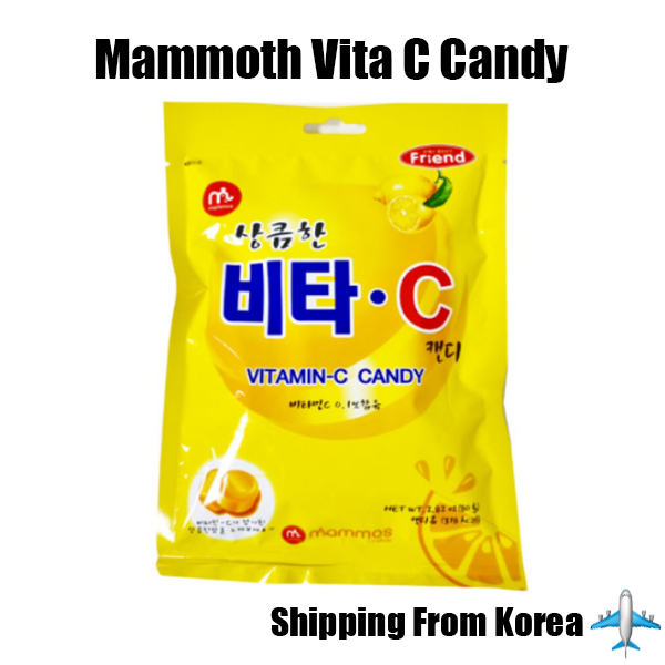 Mammoth Refreshing Vita C Candy Vitamin C Korean Snacks 20pcs | Shopee ...