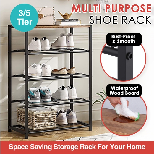 Multi-purpose Shoe Rack Bench with Wood Seat / Shoe Cabinet / Shoes ...
