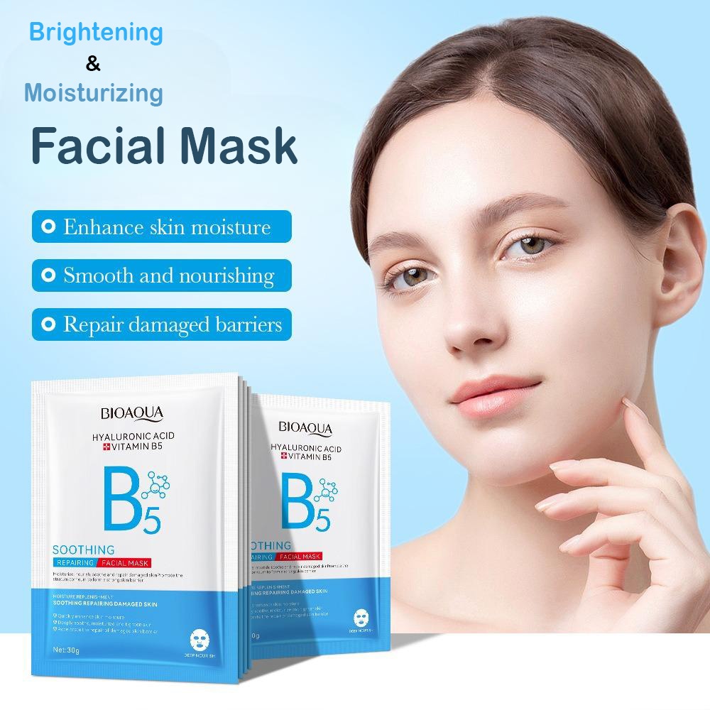Vitamin B5 & Hyaluronic Acid Facial Mask: Soothing, Repairing for ...