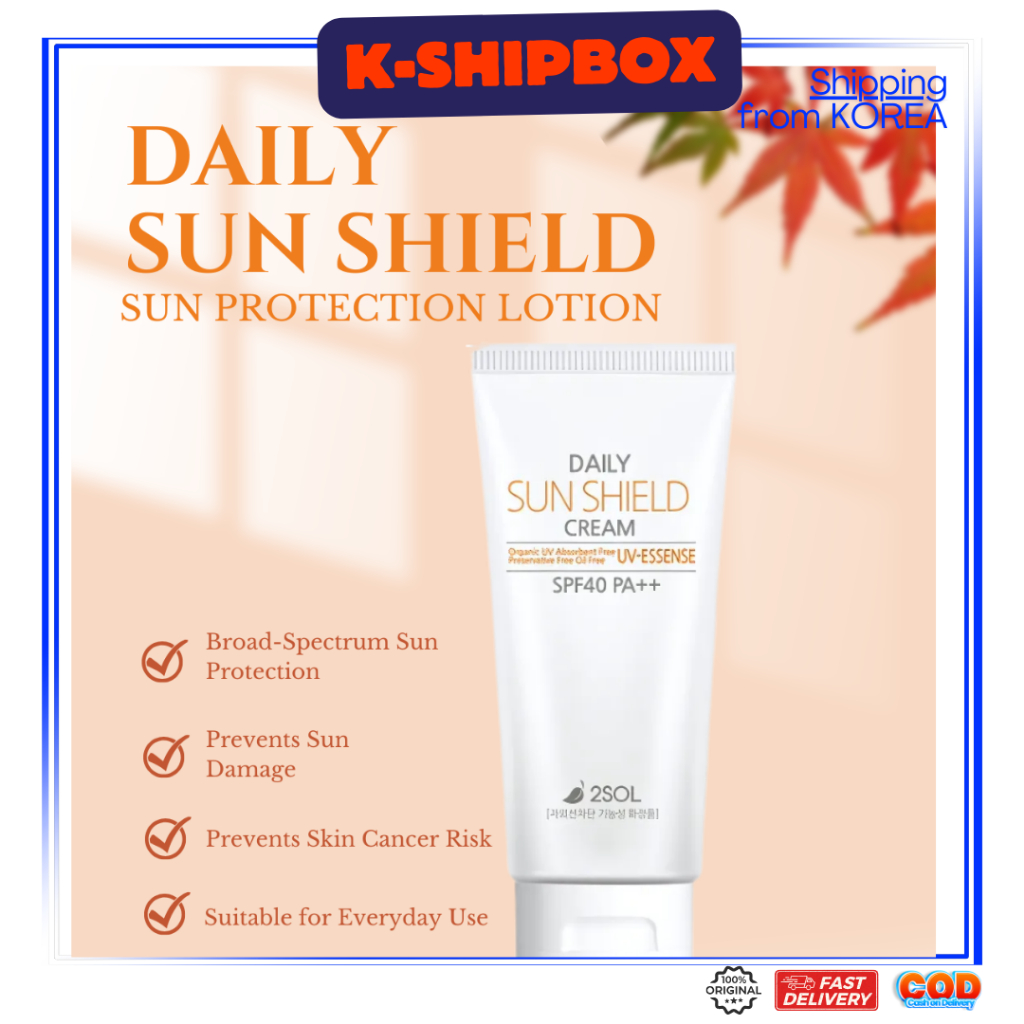 DAILY SUN SHIELD Cream SPF40 PA++ 50g - Lightweight, Hydrating ...