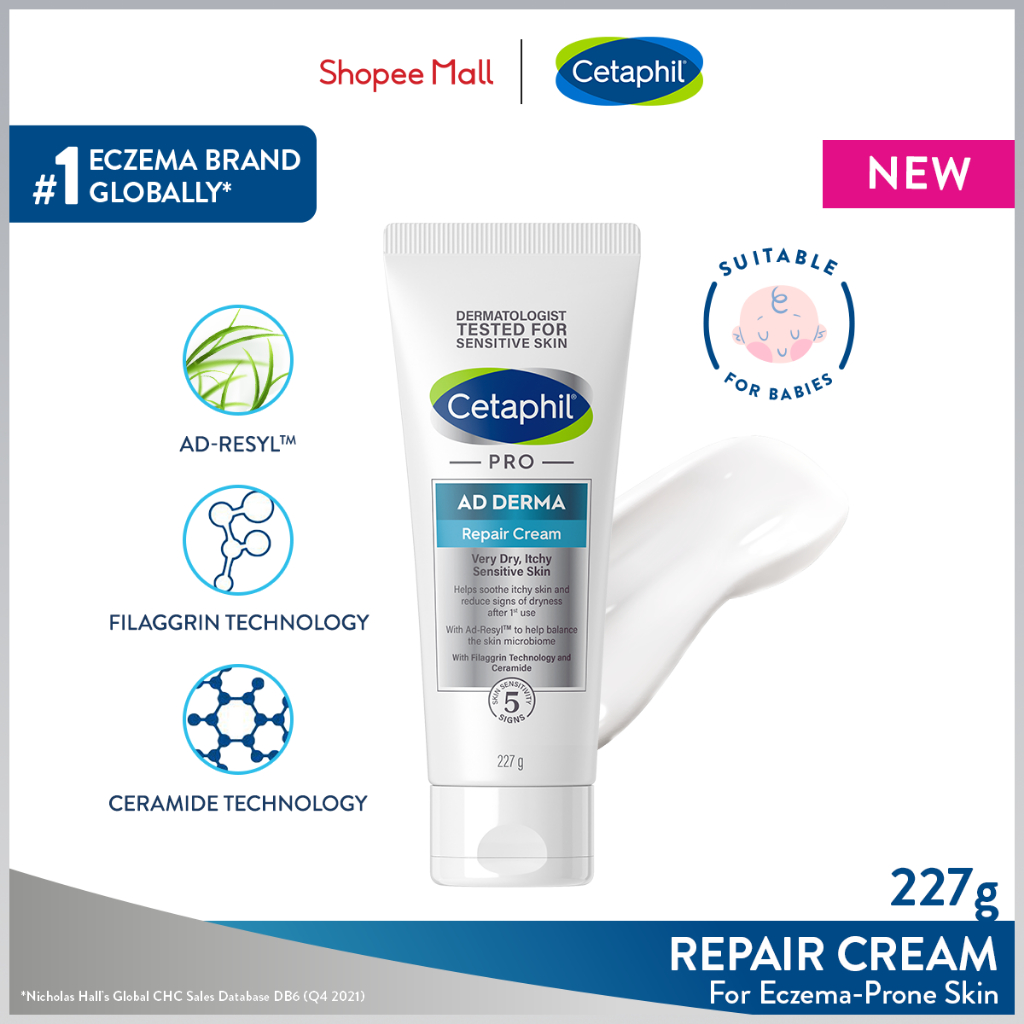 CETAPHIL PRO AD Derma Repair Cream 227g, For Eczema Prone Skin [Soothes ...