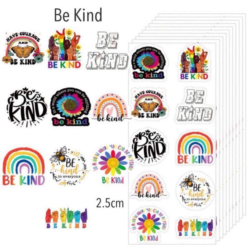 5 Sheets Be Kind 10 patterns Reward Motivational Stickers | Shopee Malaysia
